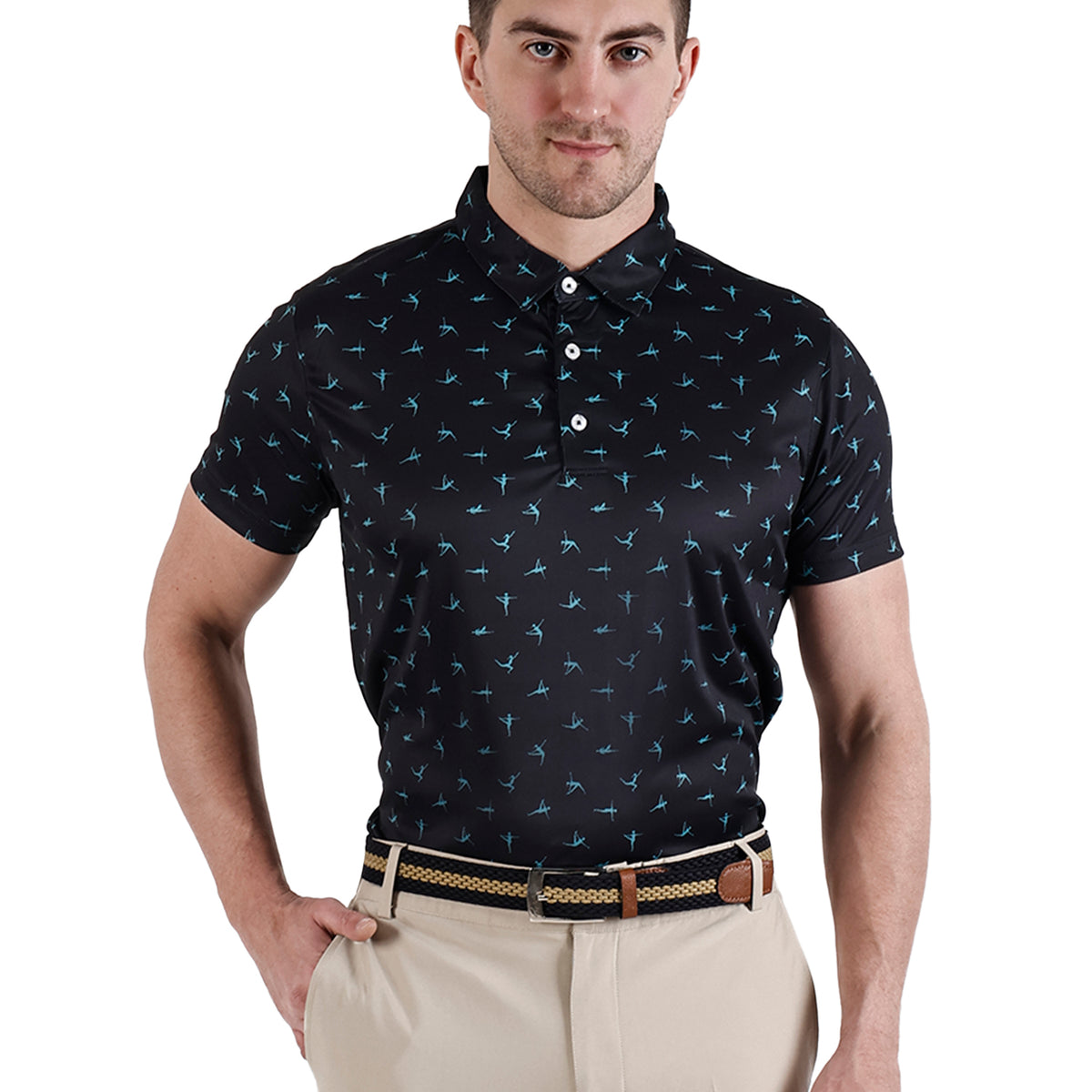 Sidus Black Printed Golf Polo T Shirt – golfbuyindia
